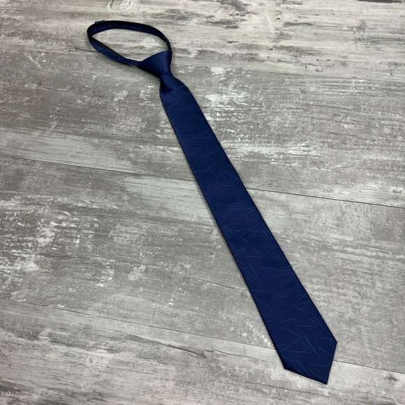Accessories | Solid Navy Blue Skinny Zipper Zipup Tie | Poshmark